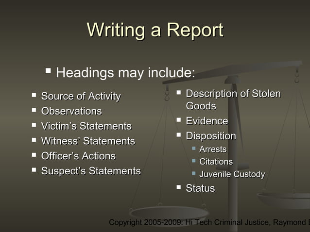 Police Report Writing | PPT