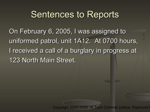Police Report Writing | PPT
