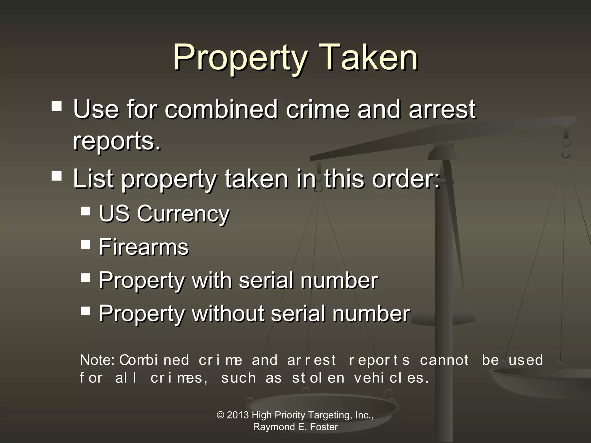 Police report writing arrest report headings | PPT