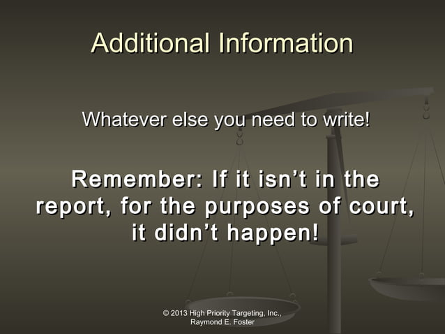 Police report writing arrest report headings | PPT | Crime & Harmful ...