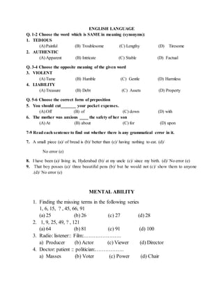 Police screening test | DOCX | Standardized Testing | Educational ...