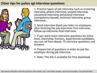 Police sgt interview questions | PPTX
