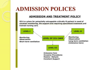Polices for intensive care units / critical care units | PPTX