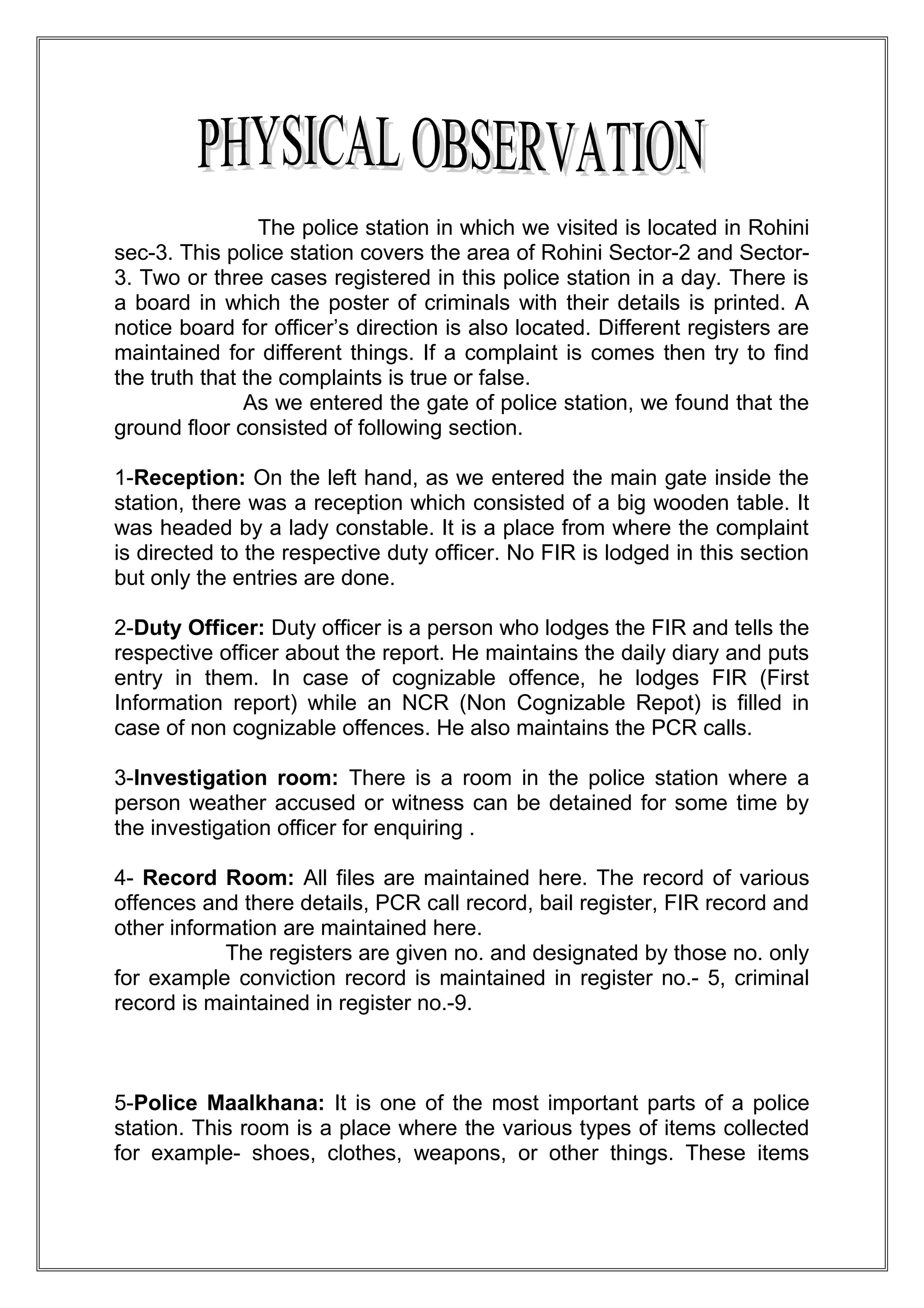 Police station report | DOC