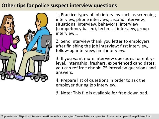 Police suspect interview questions
