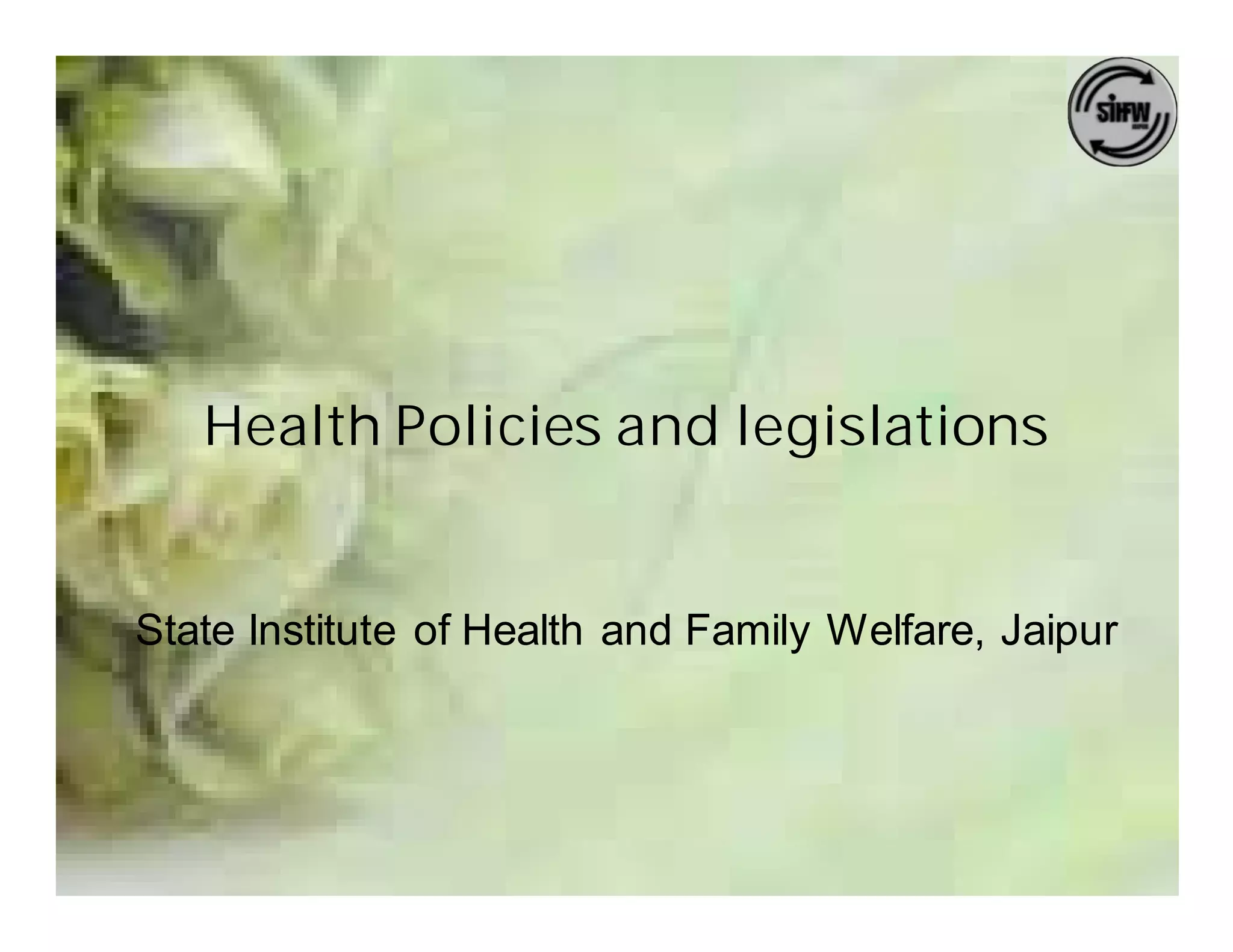 Health Policies and Legislation | PDF