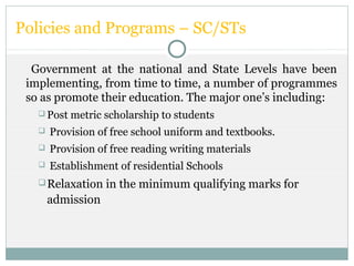 Policies and programmes_of_government_to_improve_educatonal | PPT