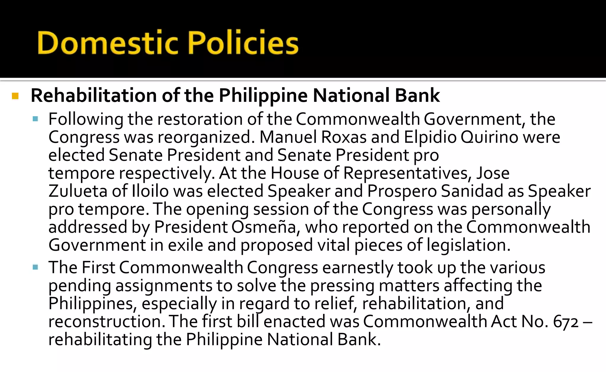 Policies and programs of philippine presidents | PPTX