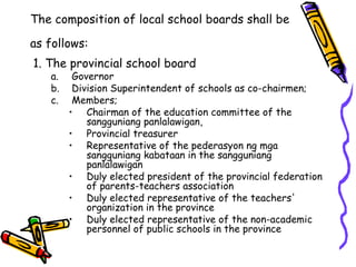 Policies, enunciation, guidelines in the local | PPT