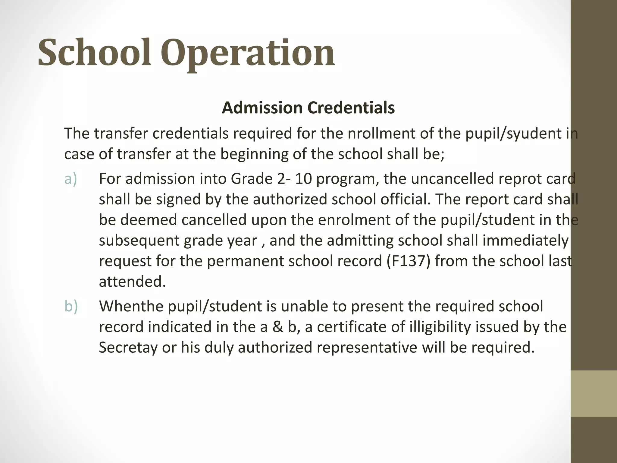 Policies for private schools | PPTX