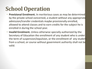 Policies for private schools | PPTX