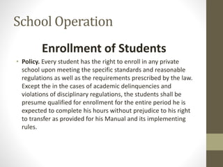 Policies for private schools | PPTX