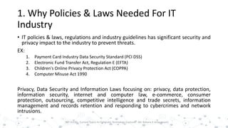 Policies & Laws in IT industry | PPTX