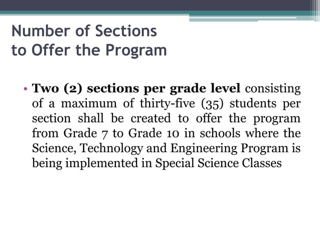 Policies on implementation of ste | PDF