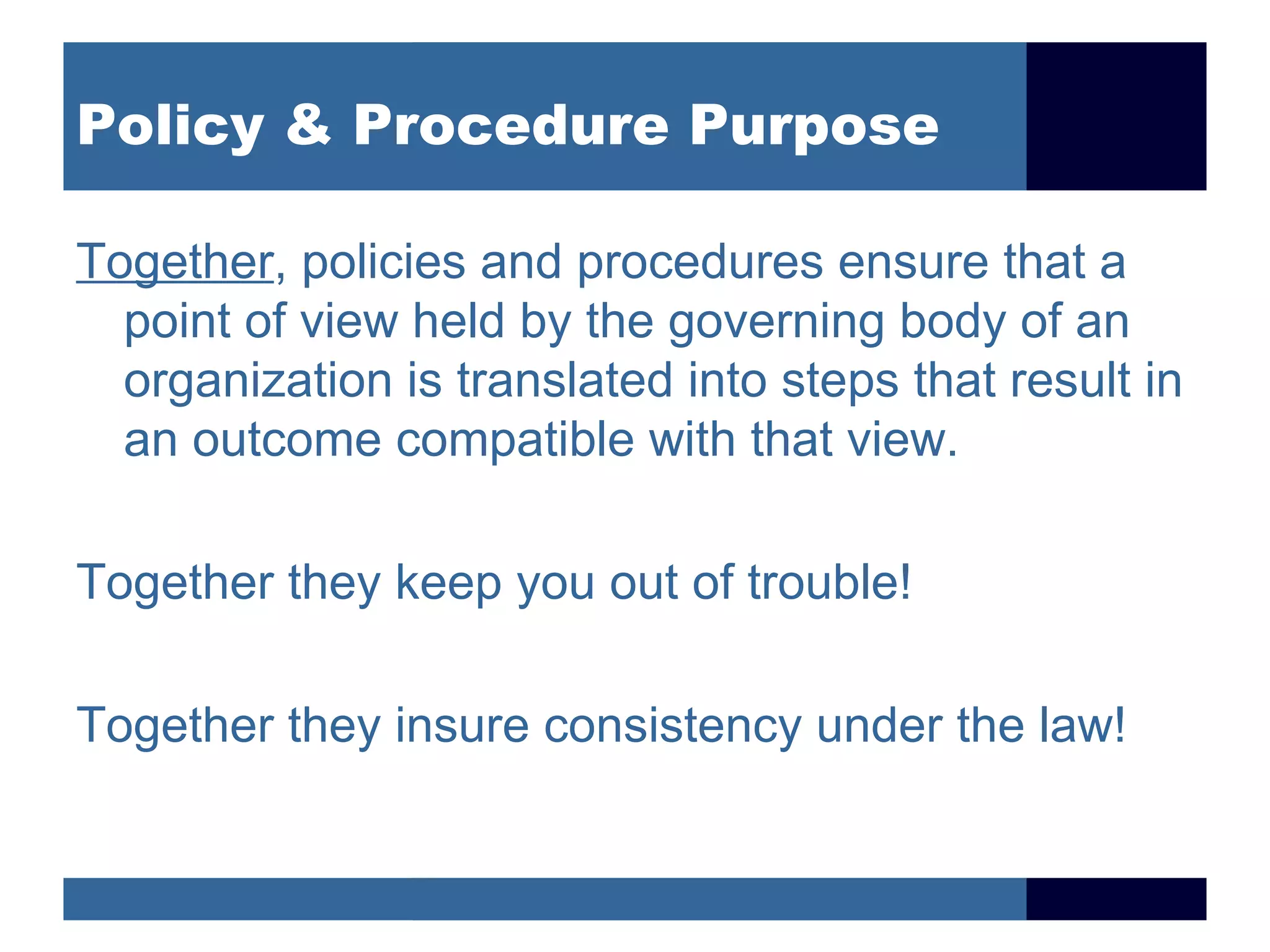 Policies & Procedures | PPT