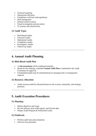 Policies & Procedures of Internal Audit Department of Shelter Holding ...