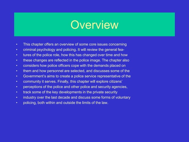 Policing.ppt criminal psychology in introduction | PPT