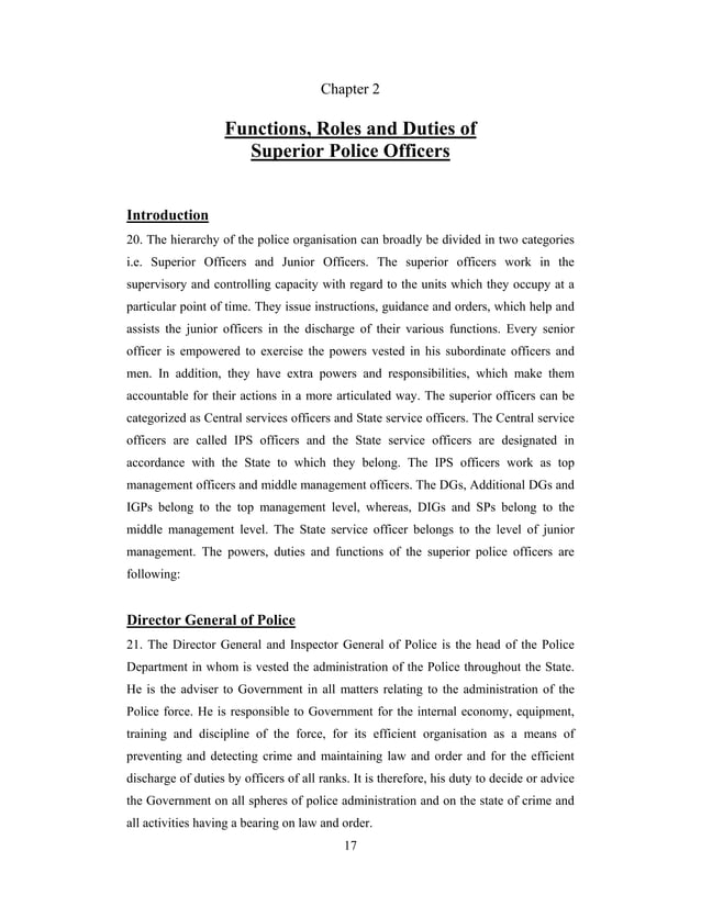 Functions Roles And Duties Of Police In General PDF