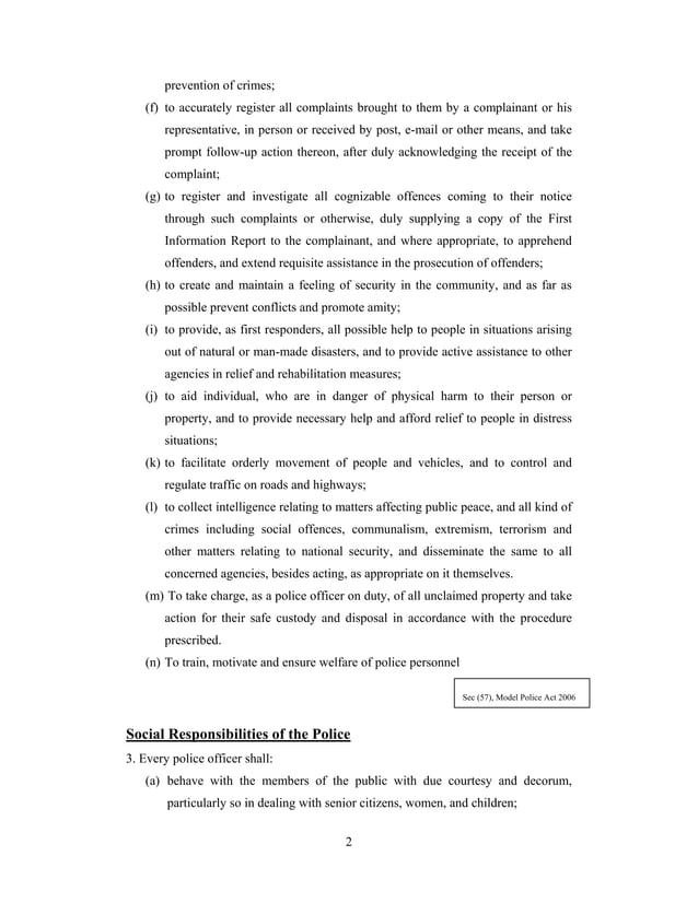 Functions, Roles and Duties of Police in General | PDF
