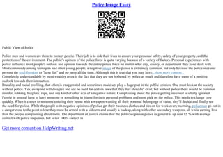 Policing The Police | PPT