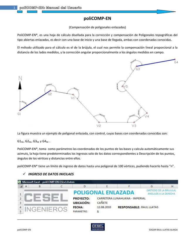 poligonal cerrada en topografia topografai | PDF