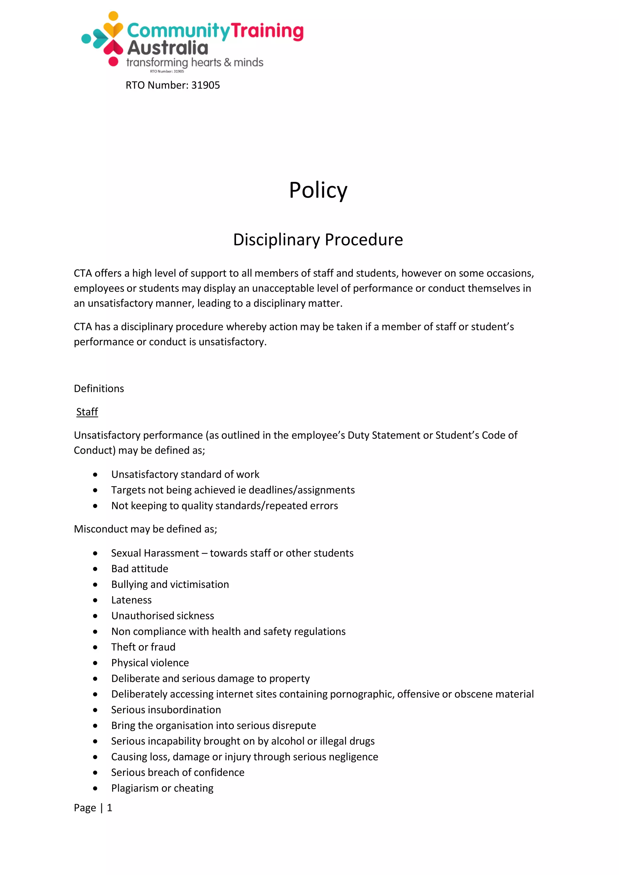 Policy 014-disciplinary-procedure | PDF