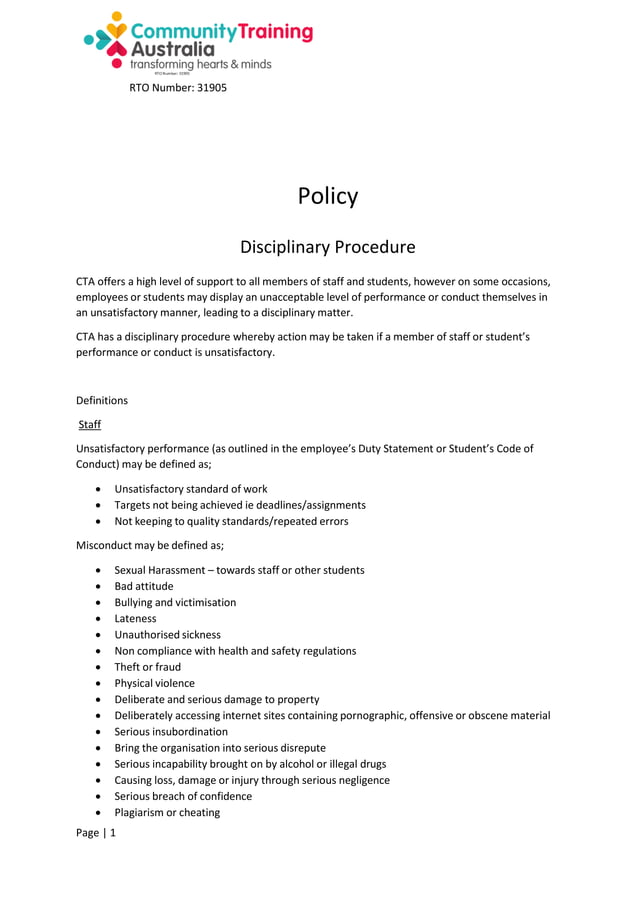 Policy 014-disciplinary-procedure | PDF