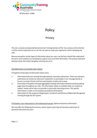 Policy 016-privacy | PDF