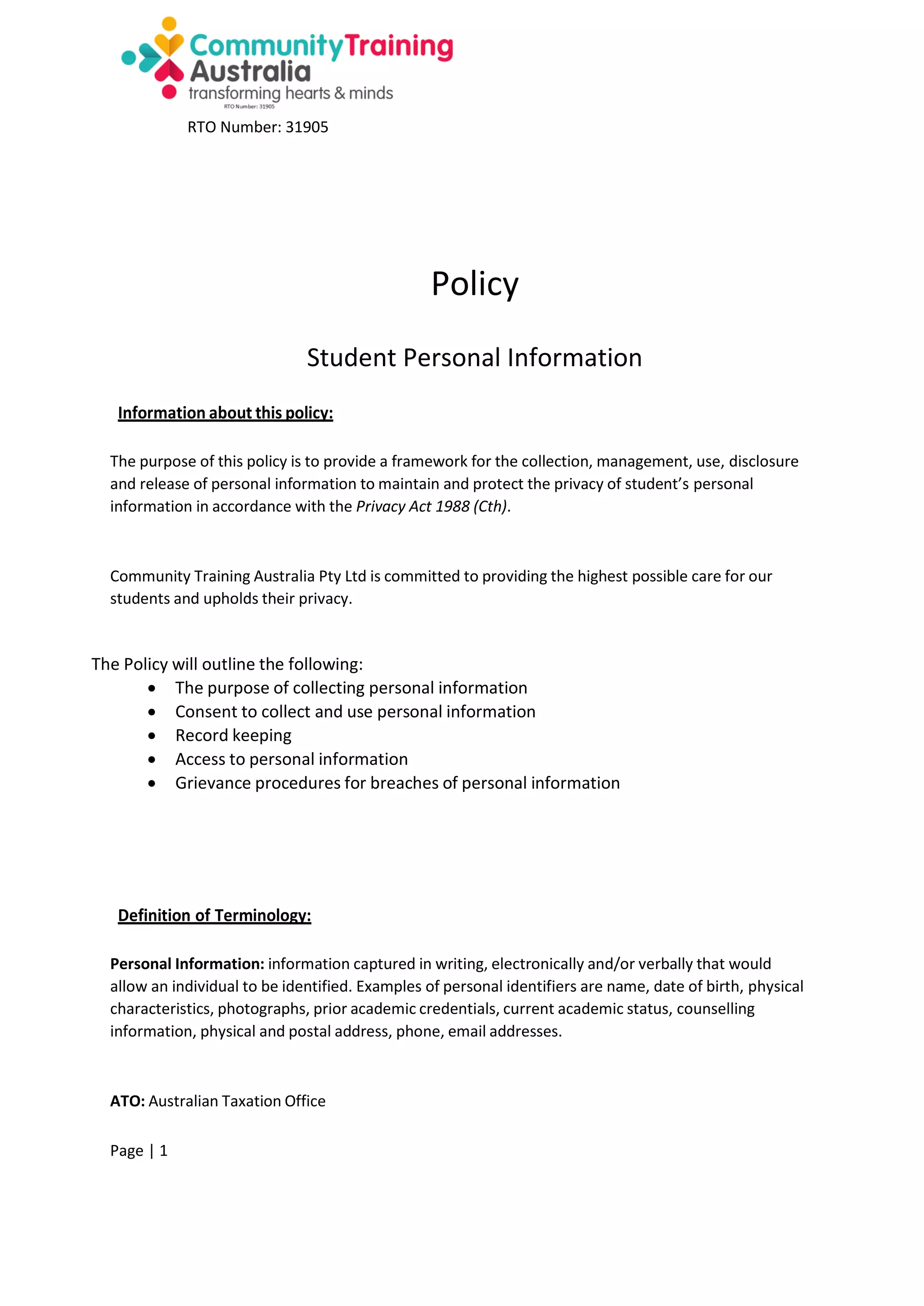 Policy 020-student-personal-information | PDF