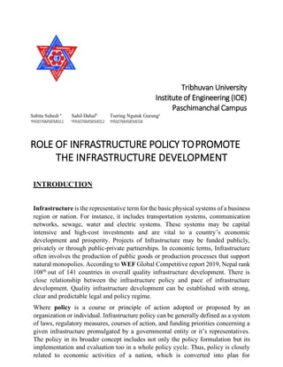 Policy and Infrastructure Development | PDF