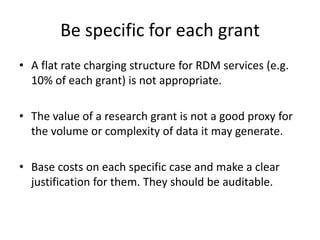 RDM policy and recovering costs | PPT
