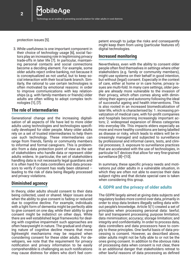 Policy Brief : Privacy implications of technologies to address social isolation amongst older ...