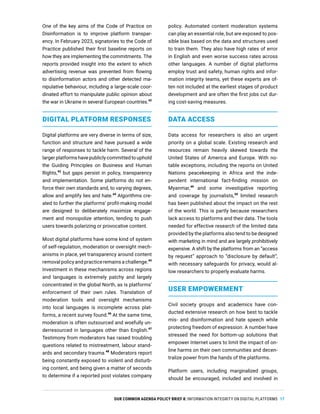 Policy-brief-information-integrity on digital platform. | PDF | Social ...