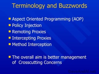 Policy Injection in ASP.NET using Enterprise Library 3.0 | PPT | Programming Languages | Computing