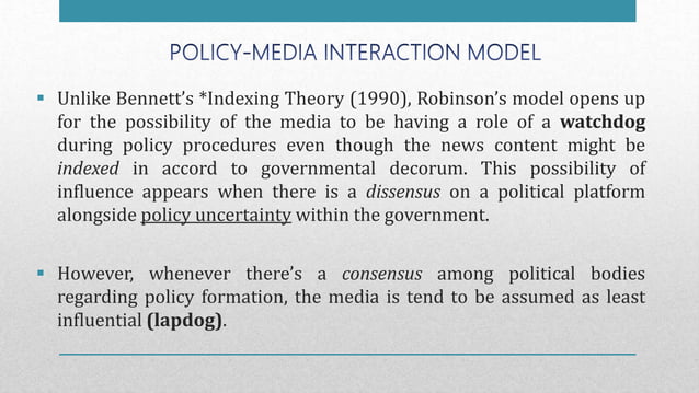 Policy-media interaction model - Prepared by Fiza Zia Ul Hannan | PPTX ...