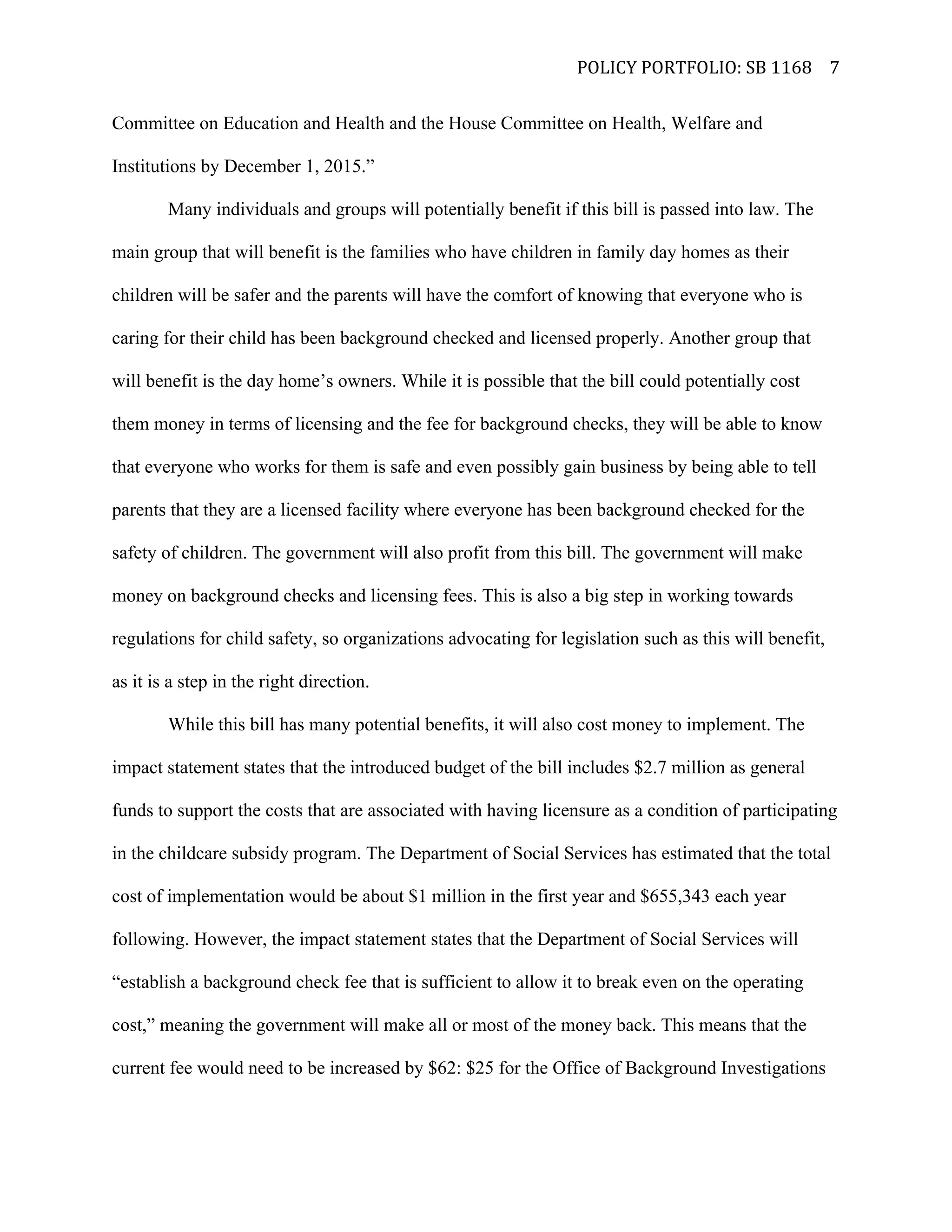 Policy analysis paper final | PDF