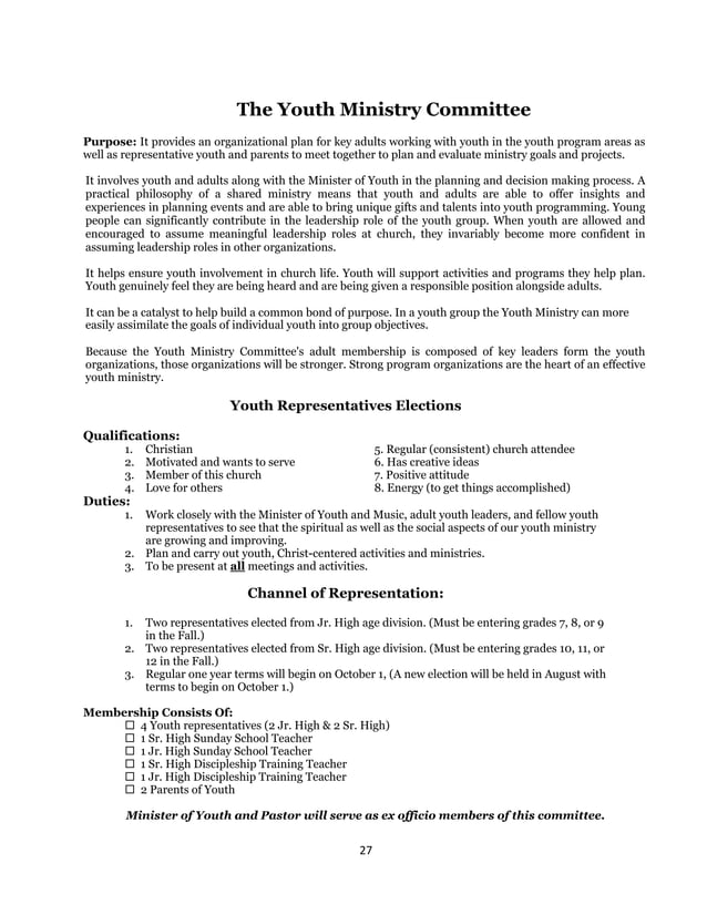 Policy and procedure manual church sample | PDF | Christianity ...