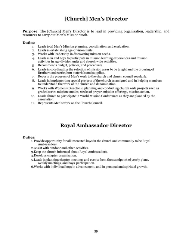 Policy and procedure manual church sample | PDF | Christianity ...