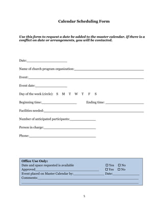 Policy and procedure manual church sample | PDF