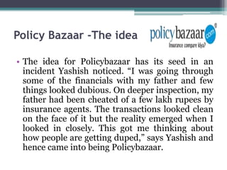 policy bazar.com journey its foundation | PPTX