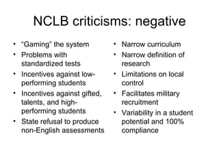Policy Brief: NCLB | PPT