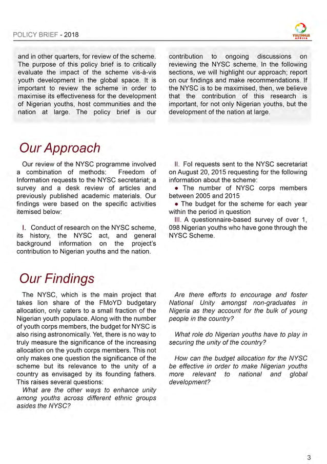 NYSC POLICY BRIEF | PDF