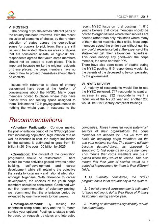 NYSC POLICY BRIEF | PDF