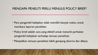 POLICY BRIEF untuk pengelolaan air .pptx