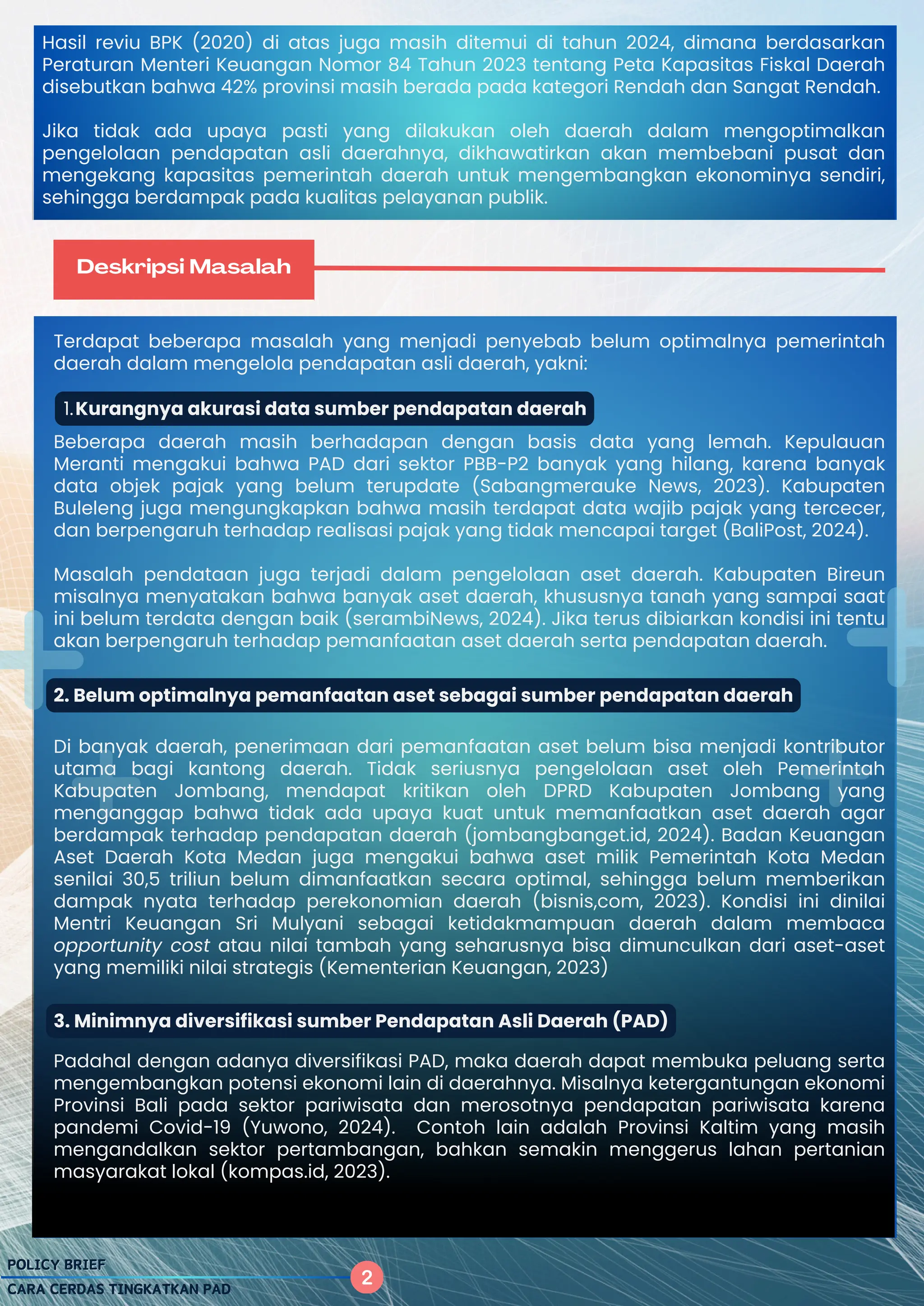 Policy Brief: Cara Cerdas Tingkatkan PAD | PDF
