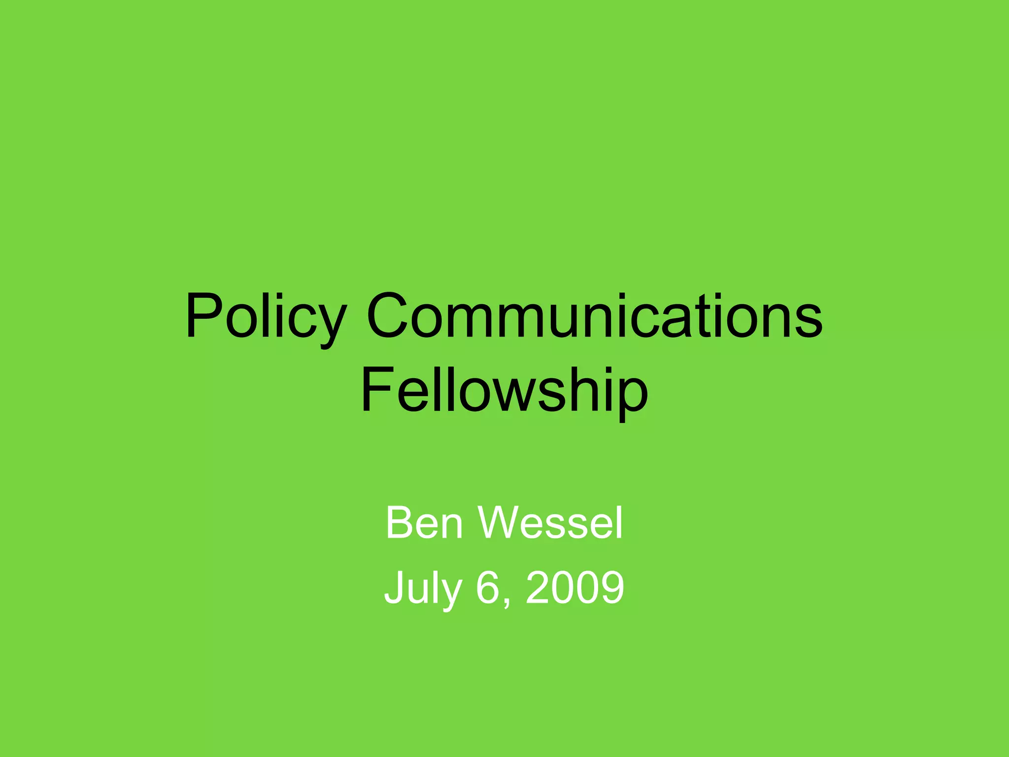Policy Communications | PPT