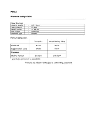 Insurance policy comparison report | PDF