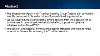 Cisco Trustsec & Security Group Tagging | PDF