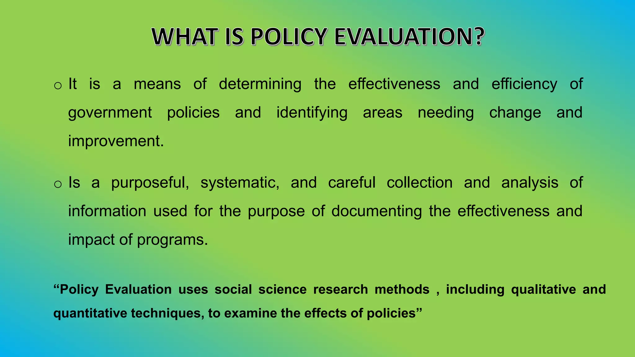 Policy evaluation | PPTX