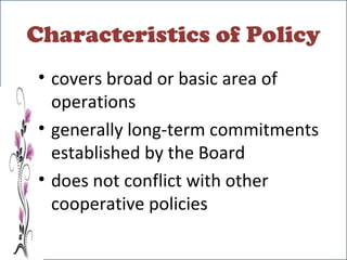 Policy Formulation for AR Cooperatives | PPT
